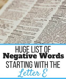 Complete List of Negative Words Starting With E - Self Development Journey