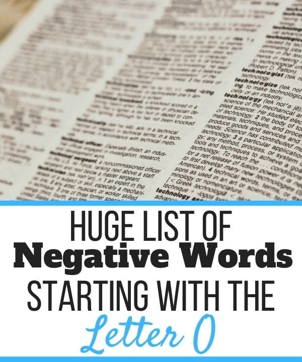 52 Negative Words Starting With O Self Development Journey